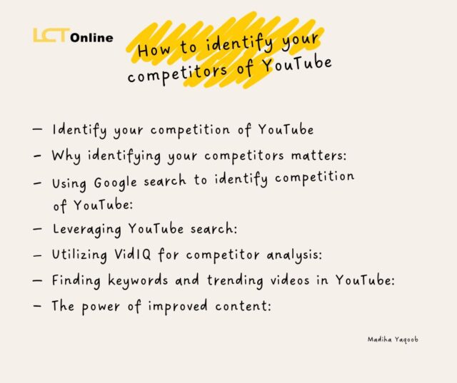 Why competition of YouTube matters? & How to identify it?